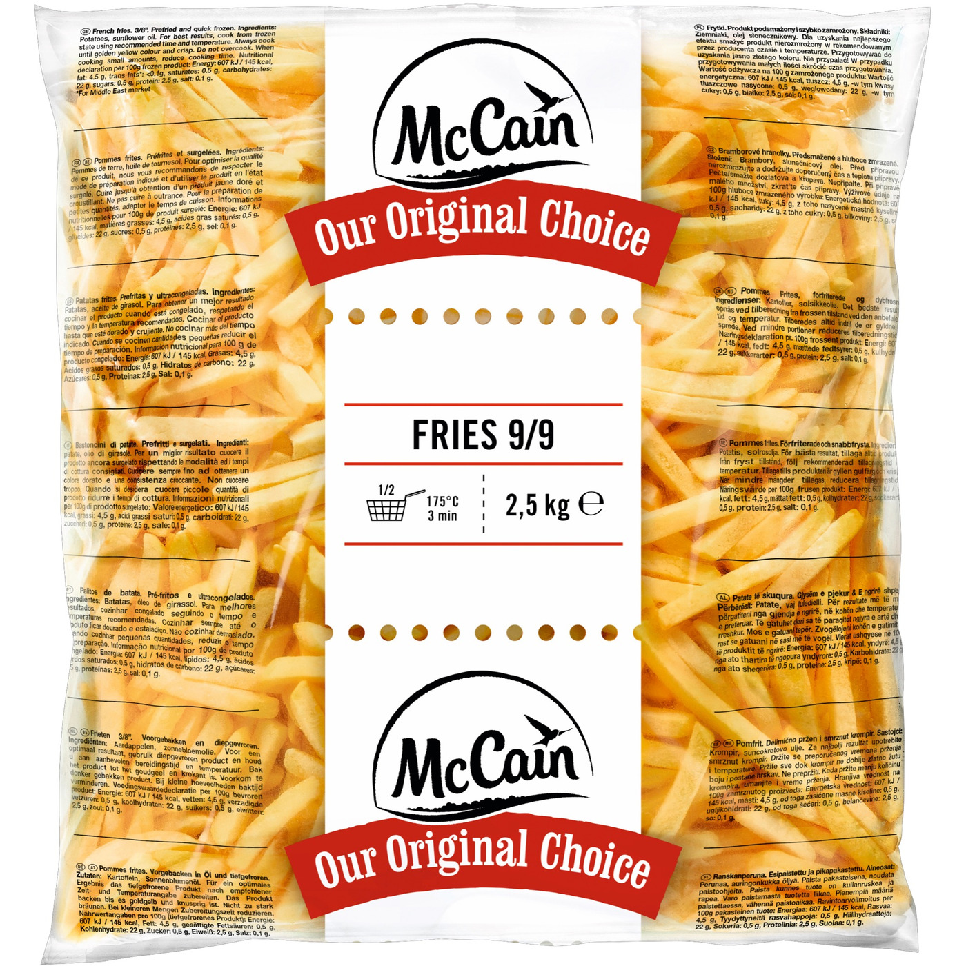Transgourmet Österreich - McCain Pommes Frites 9 mm, tiefgekühlt 2,5 kg