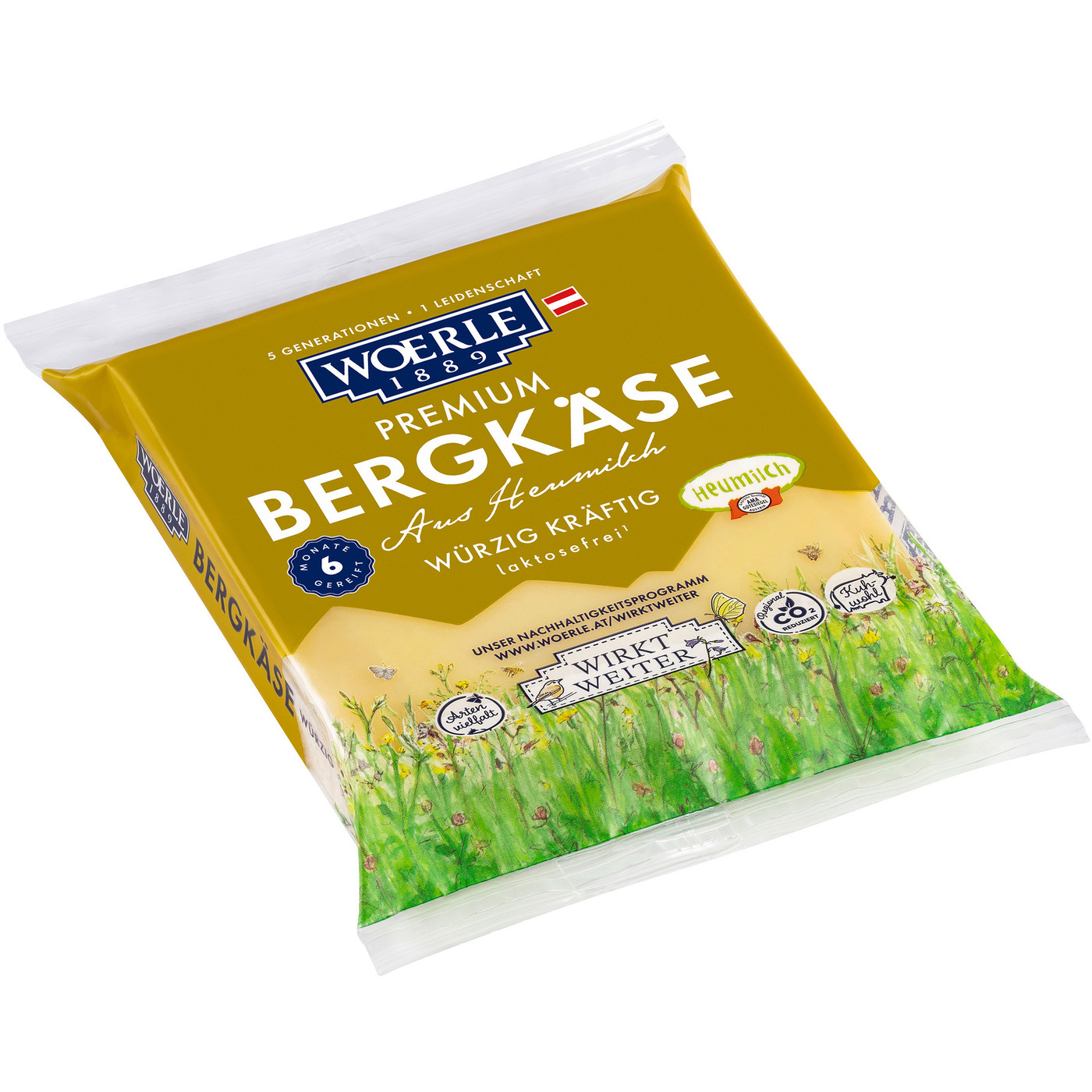 Transgourmet Österreich - Woerle Bergkäse Premium 45% Fett i. Tr. 225 g