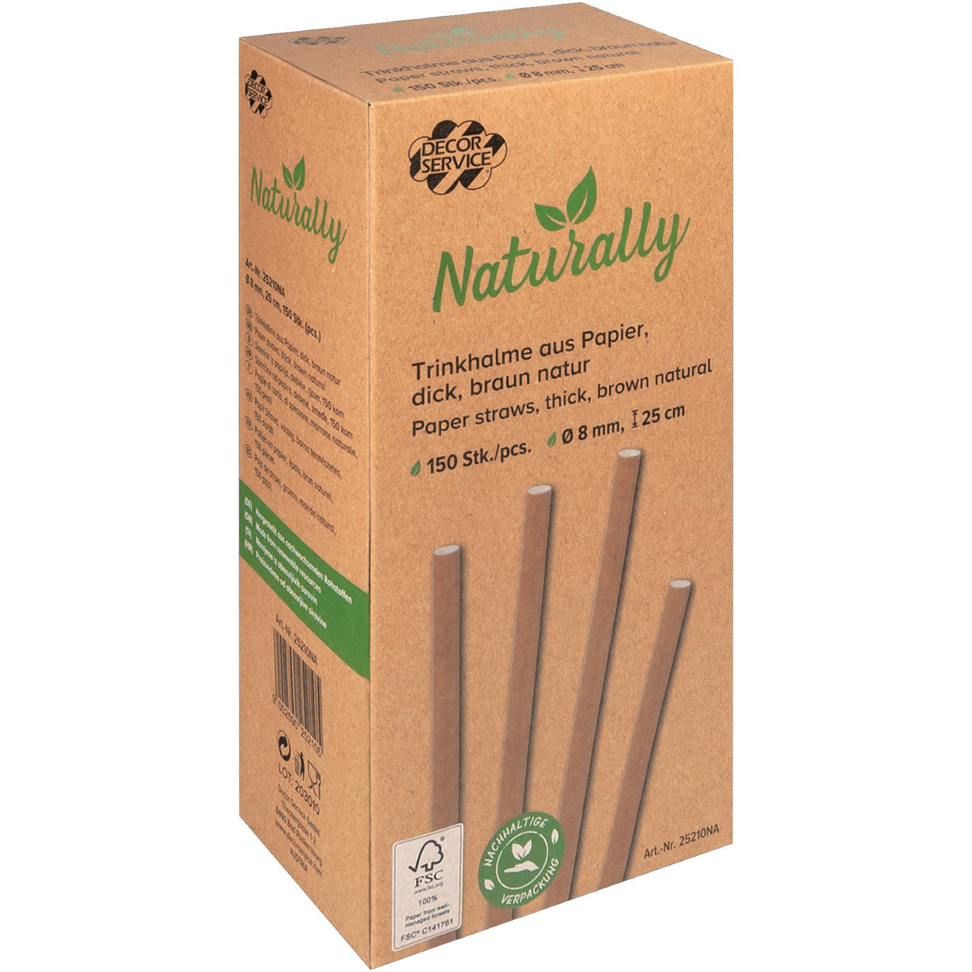 Transgourmet Österreich - Trinkhalme Papier dick braun, DM = 8 mm x 25 ...