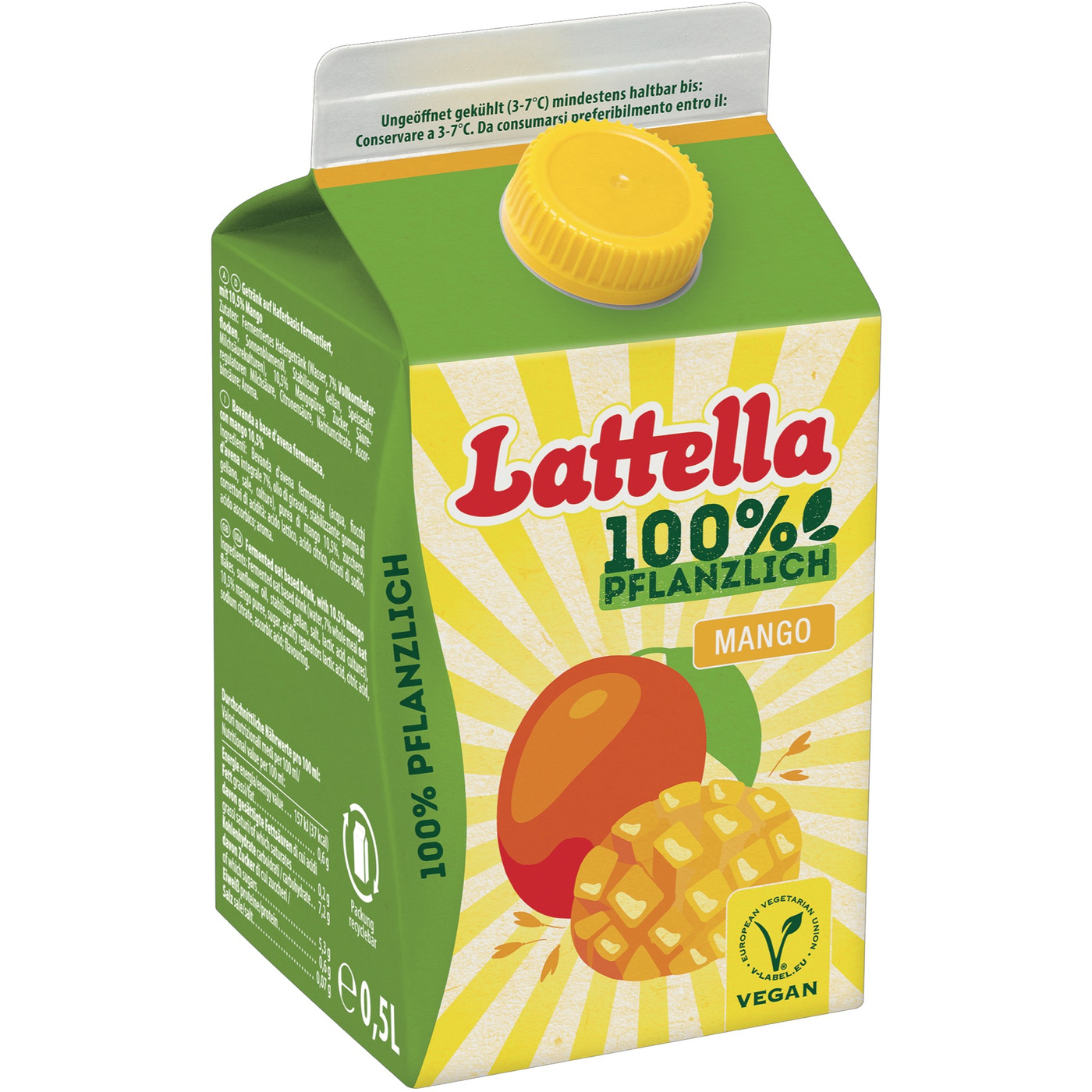 Transgourmet Österreich - Lattella Molkedrink 100% pflanzlich, Mango 500 ml