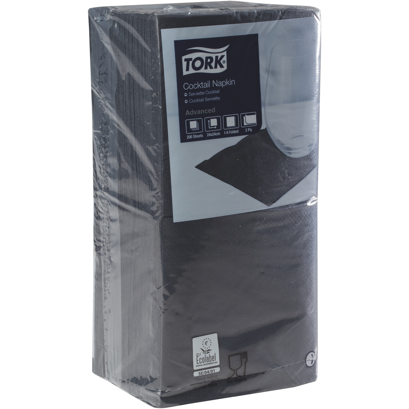 Transgourmet Österreich - Tork Cocktail Servietten 24 x 24 cm, schwarz ...