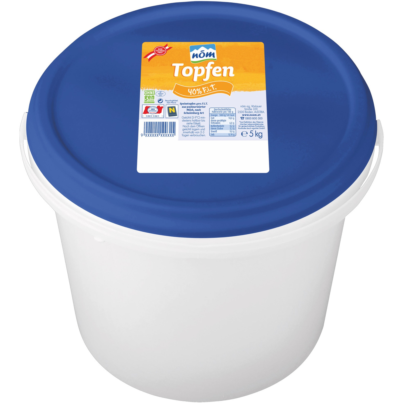 Transgourmet Österreich - nöm Topfen 40% Fett i. Tr. 5 kg