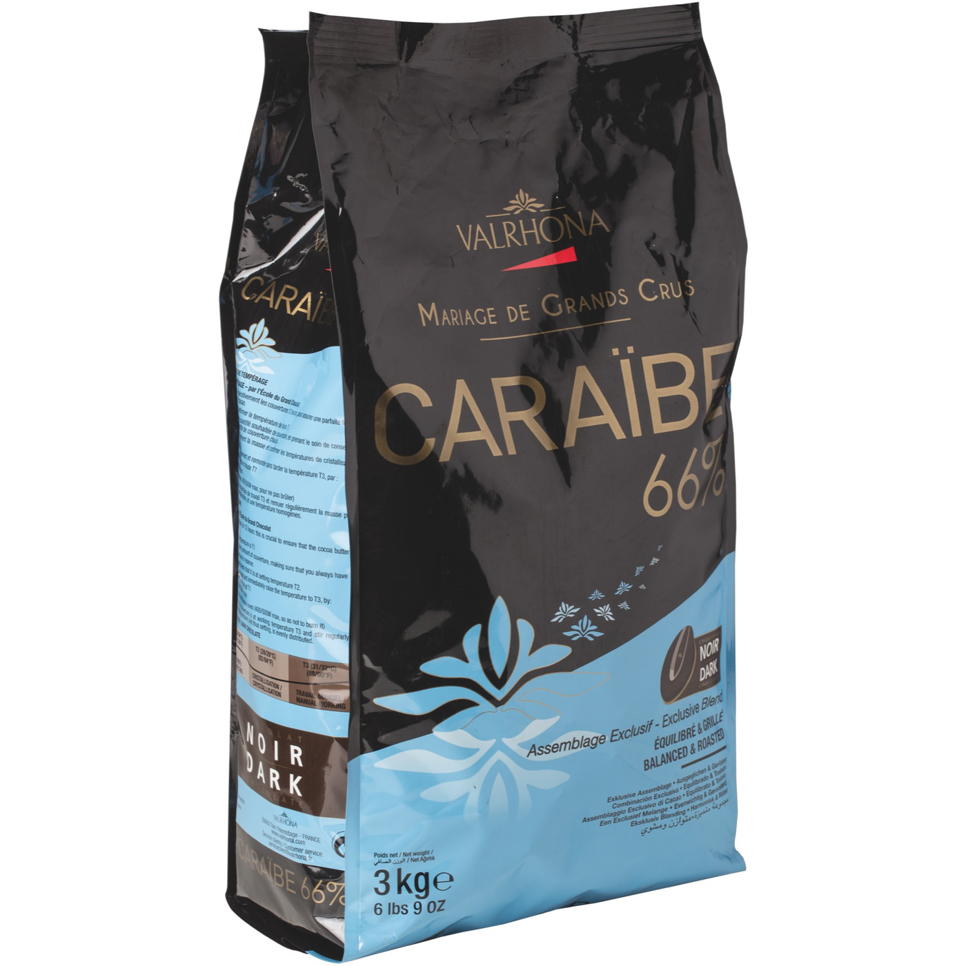 Transgourmet Österreich - Valrhona Caraibe Couvertüre 66% Callets 3 kg