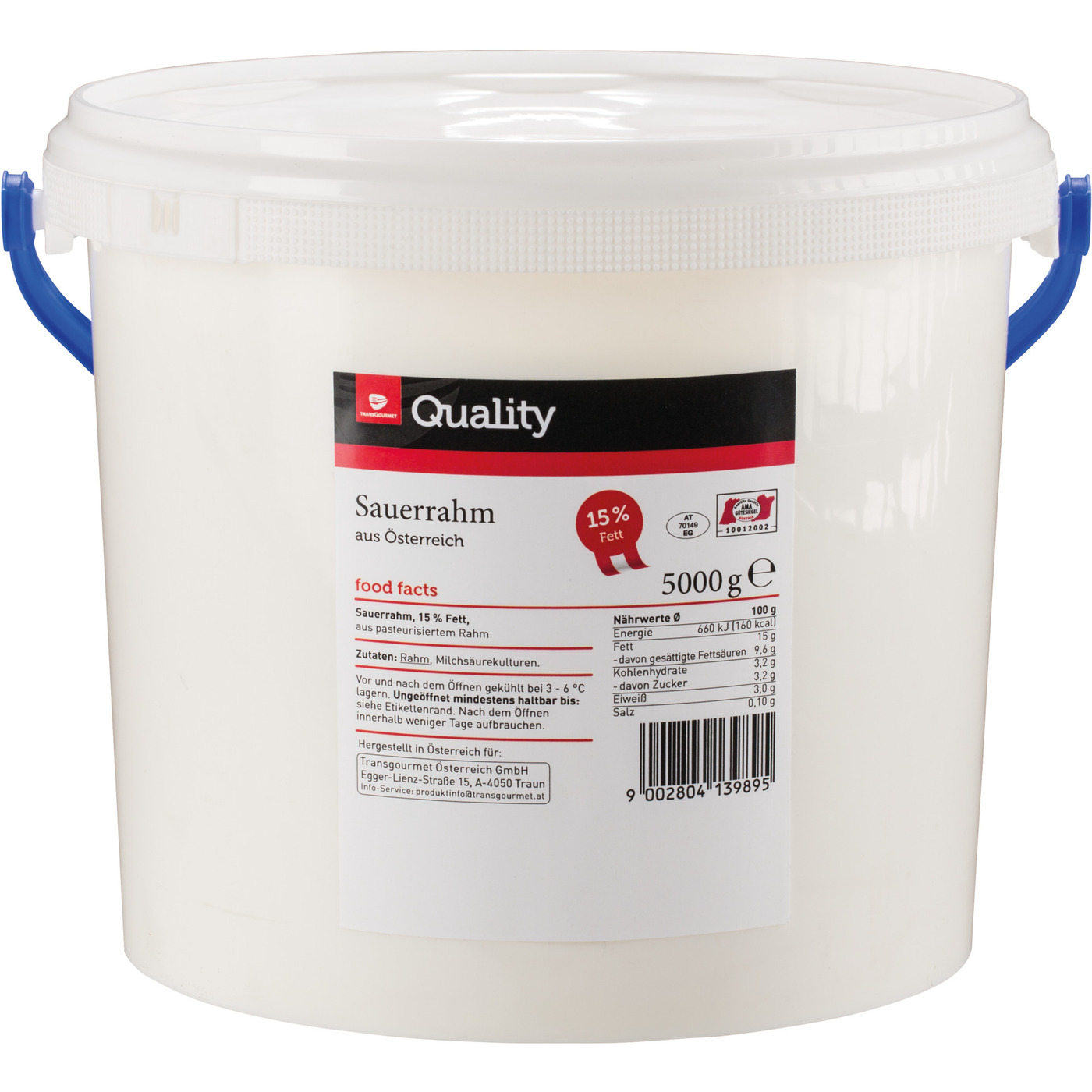 Transgourmet Österreich - Quality Österreichischer Sauerrahm 15% Fett 5 kg