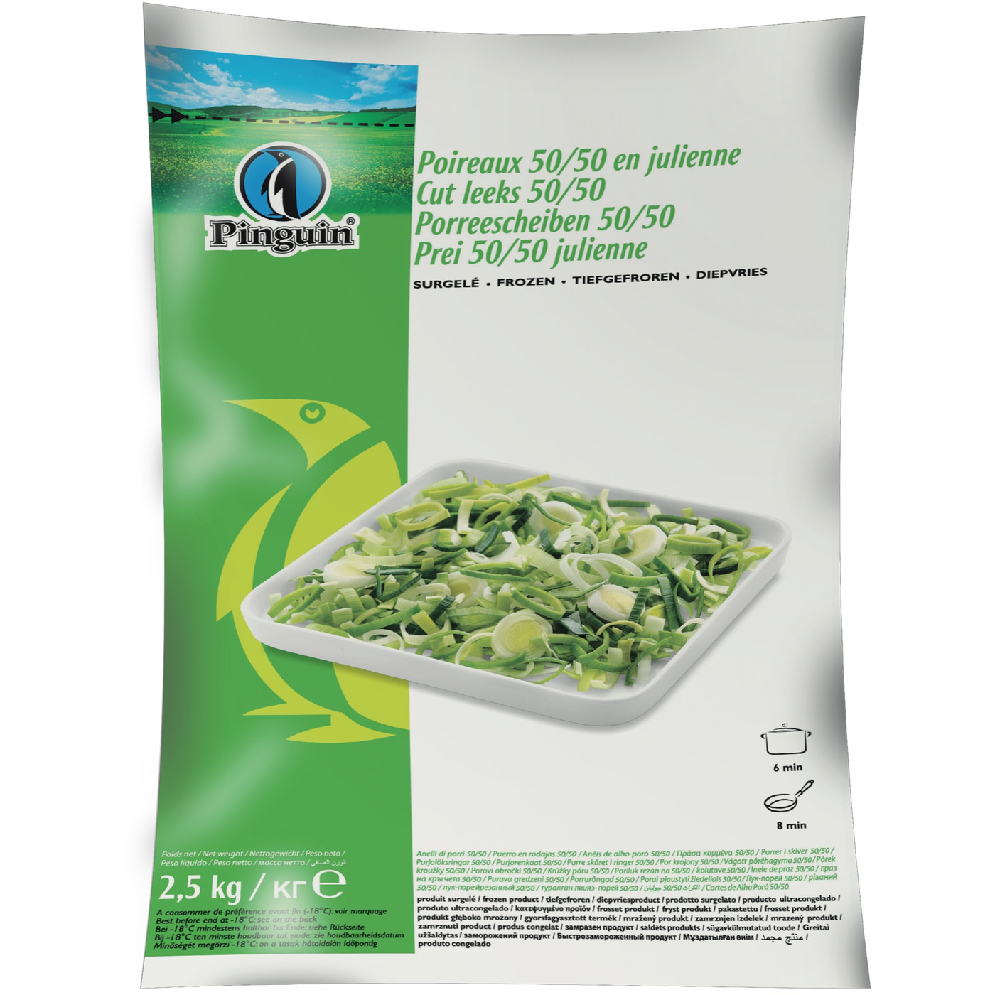 Transgourmet Österreich - Pinguin Porree grün/weiss 6 mm, tiefgekühlt 2 ...