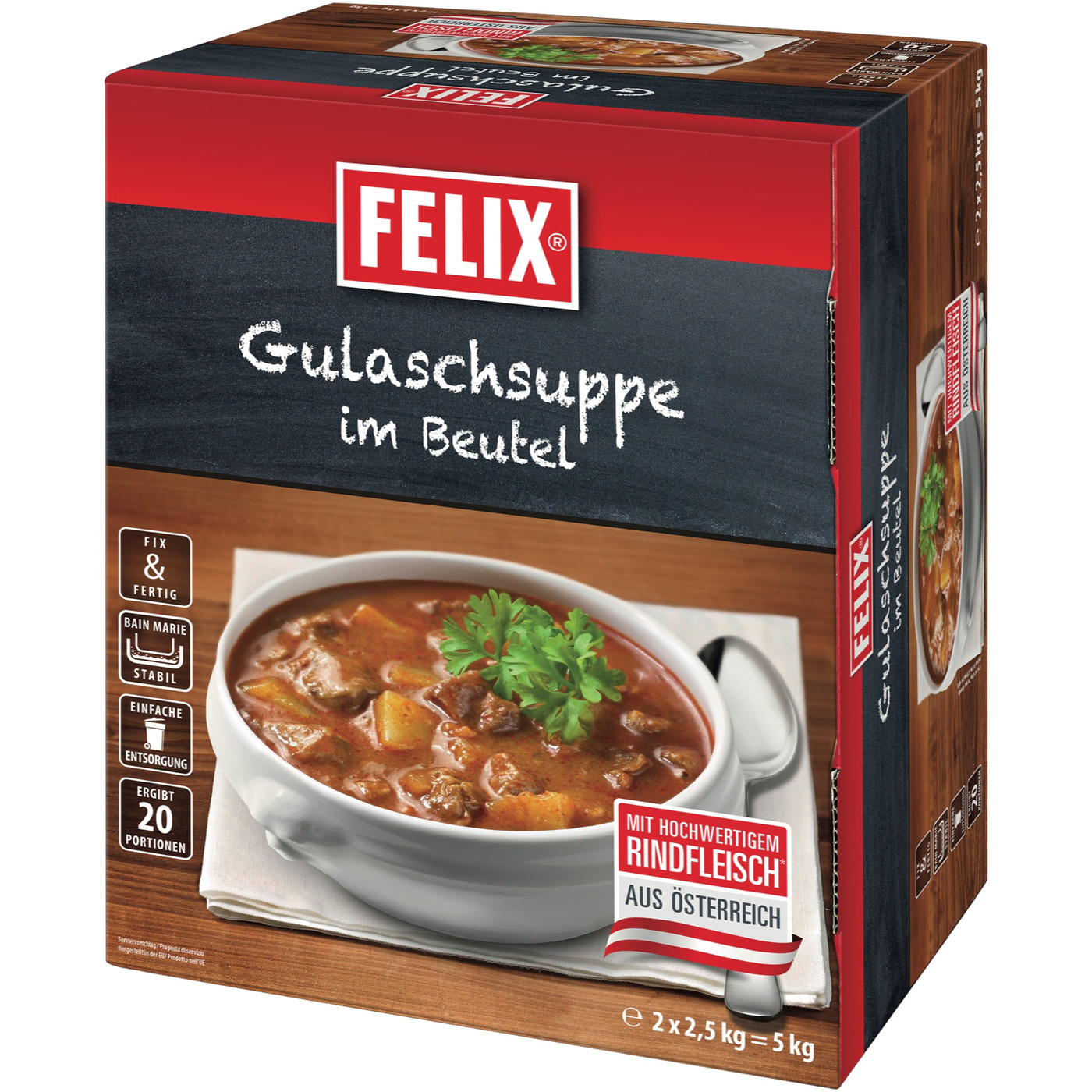 Transgourmet Österreich - Felix Hot Pot Gulaschsuppe Fix & Fertig 2 x 2 ...