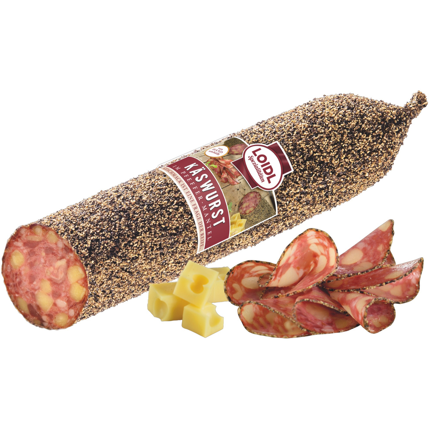Transgourmet Österreich - Loidl Käswurst mit schwarzem Pfeffer ca. 1,3 kg
