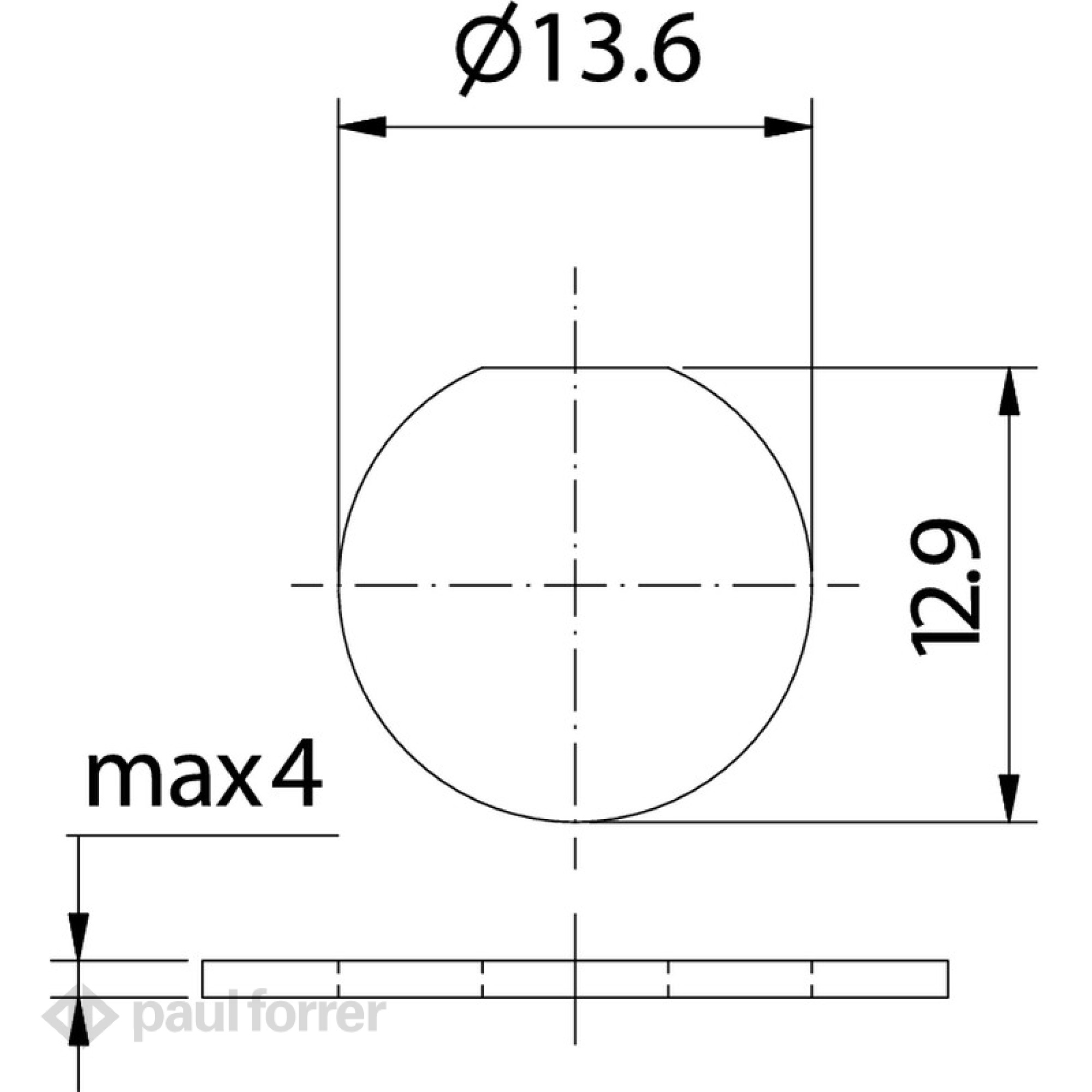 Paul Forrer AG - Proportional-Drucktaster, Hall Sensor 14 mm IHL