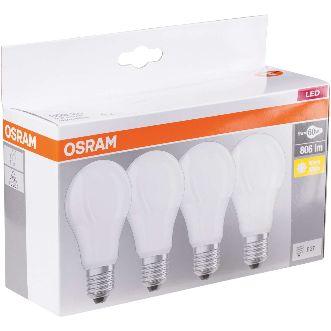 Transgourmet Österreich - Osram LED Base Classic A60 9W E27 4 Stk. Transgourmet Österreich - Osram LED Base Classic A60 9W E27 4 Stk.