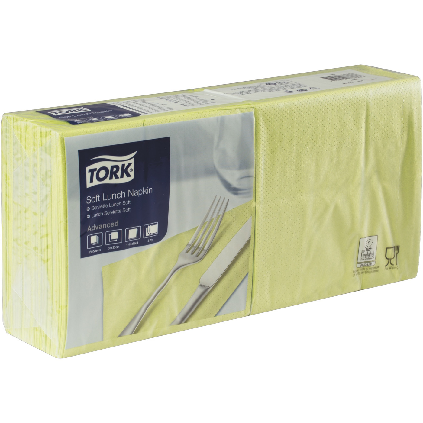 Transgourmet Österreich - Tork Lunch Servietten 33 x 33 cm, limone, 1/4 ...