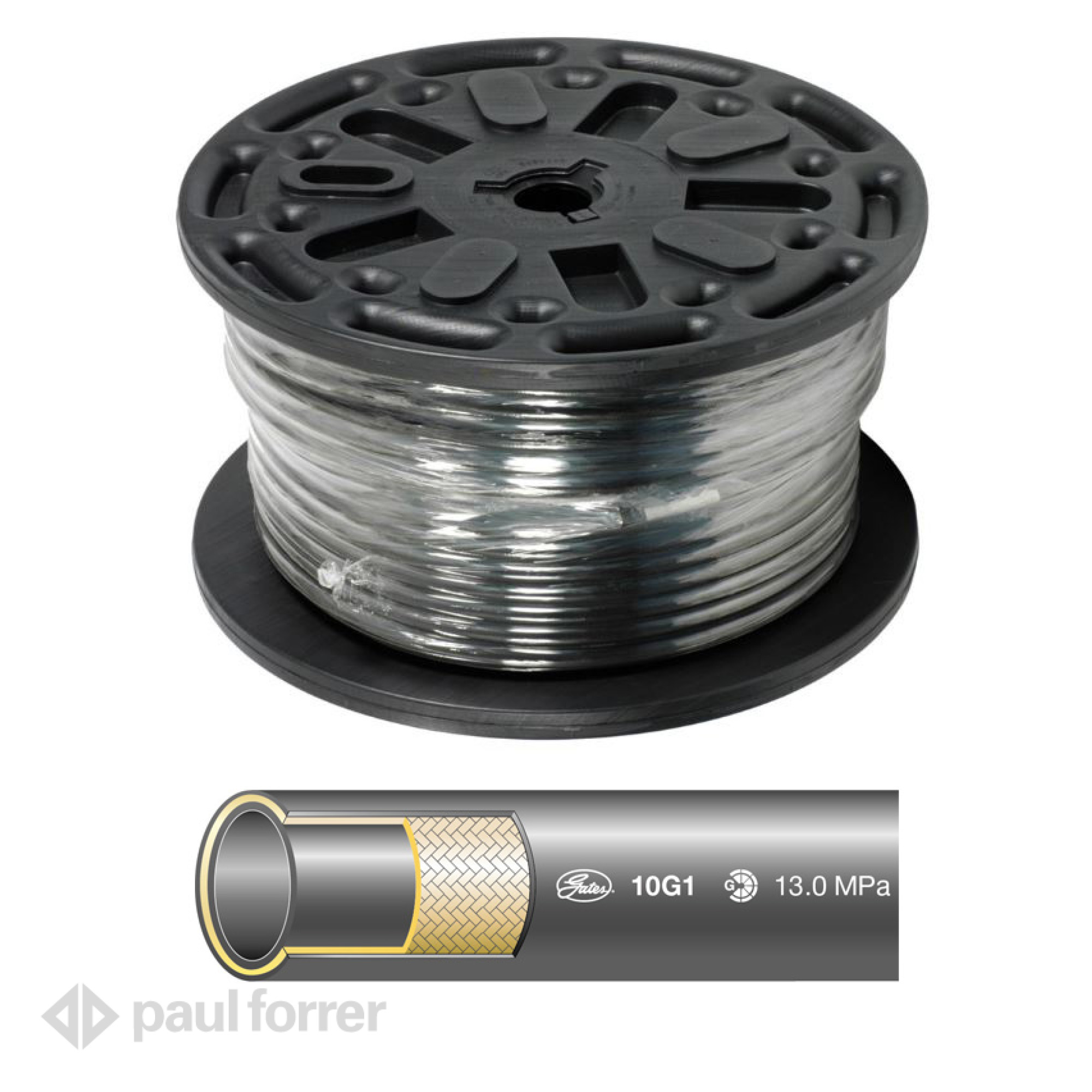 Paul Forrer AG - Tuyaux hydrauliques Gates Bobine à 36mtr G1 DN38 1-1/2 ...