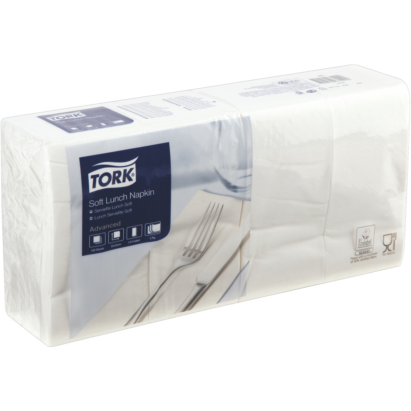 Transgourmet Österreich - Tork Lunch Servietten 33 x 33 cm, weiß, 1/8 ...