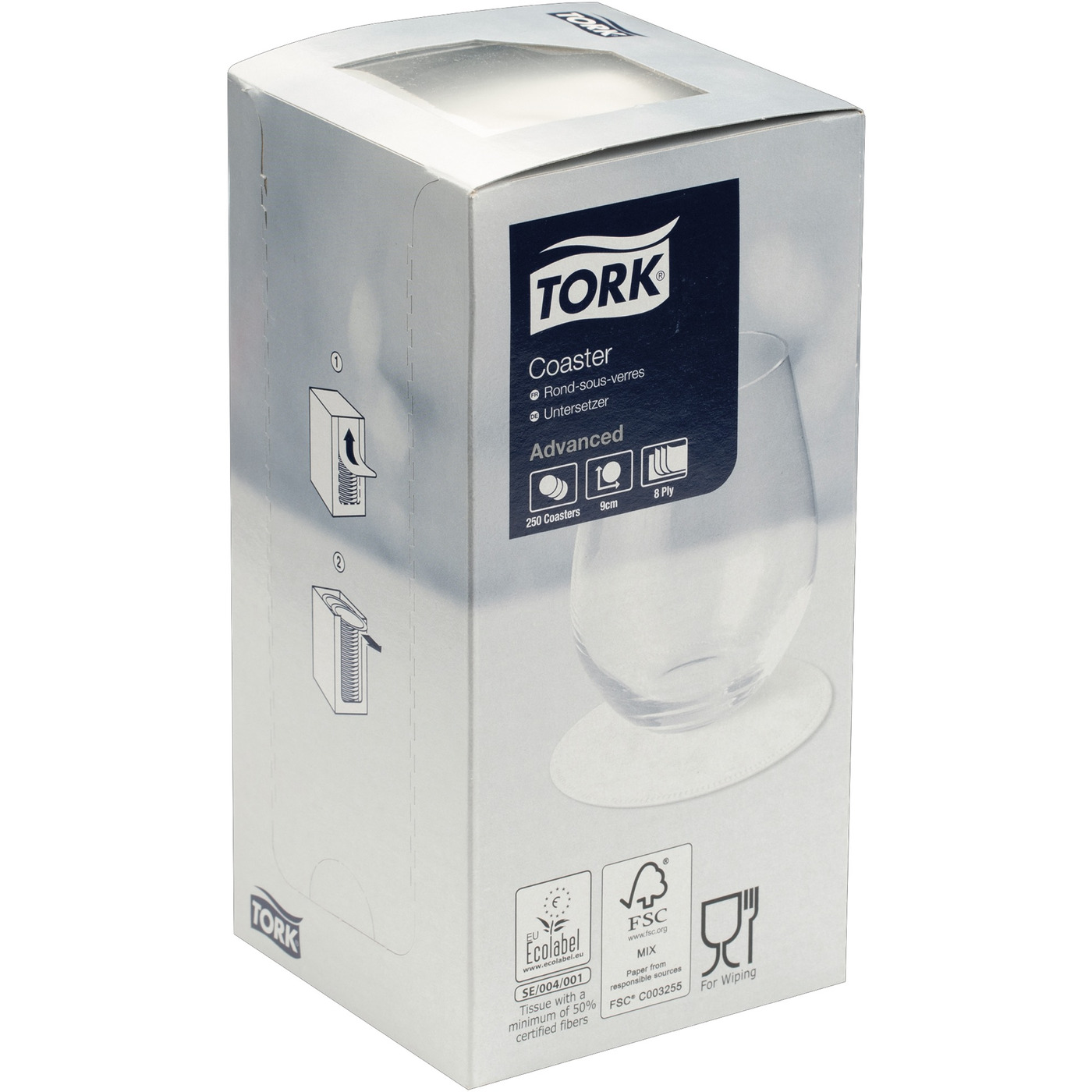 Transgourmet Österreich - Tork Untersetzer rund 9cm, weiss 250er