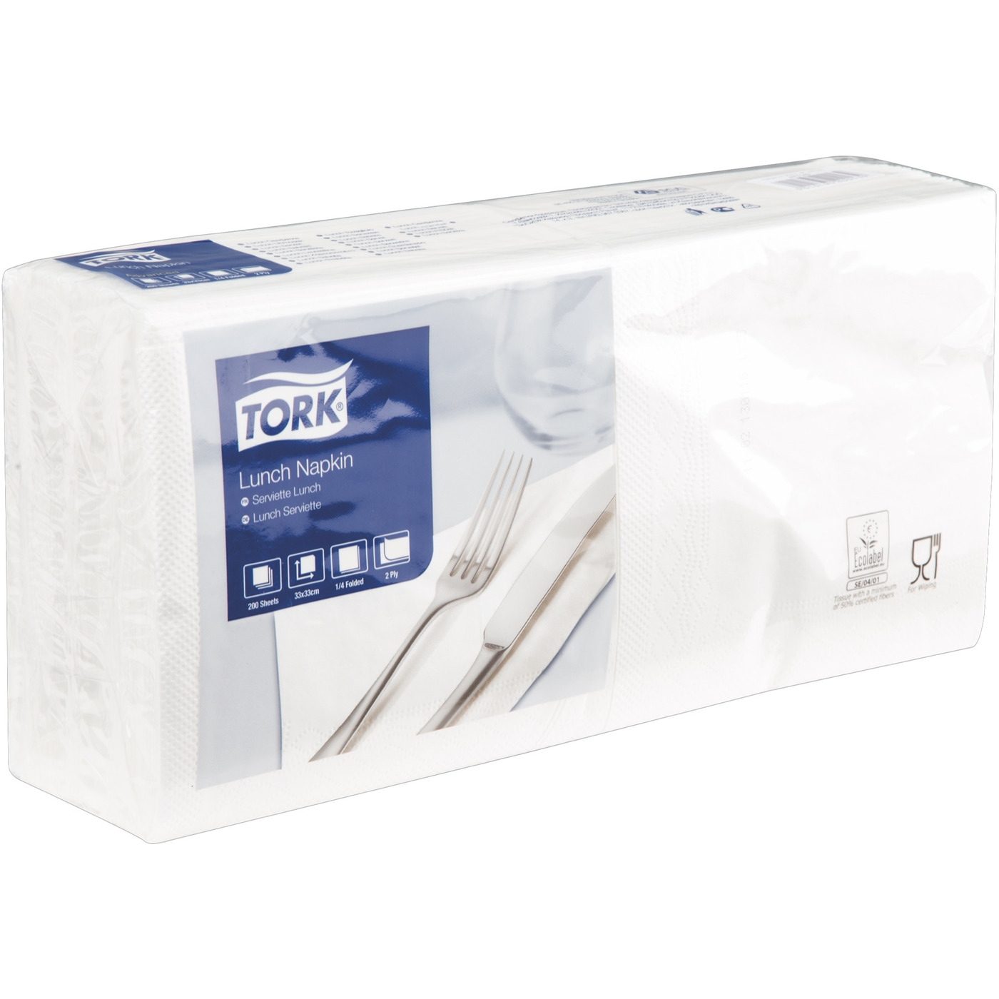 Transgourmet Österreich - Tork Lunch Servietten 33 x 33 cm, weiß, 1/4 ...