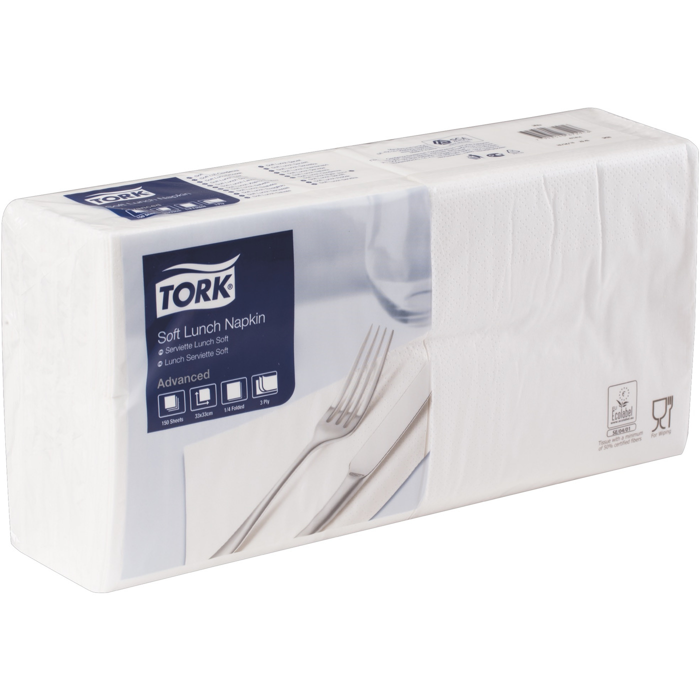 Transgourmet Österreich - Tork Lunch Servietten 33 x 33 cm, weiß, 1/4 ...