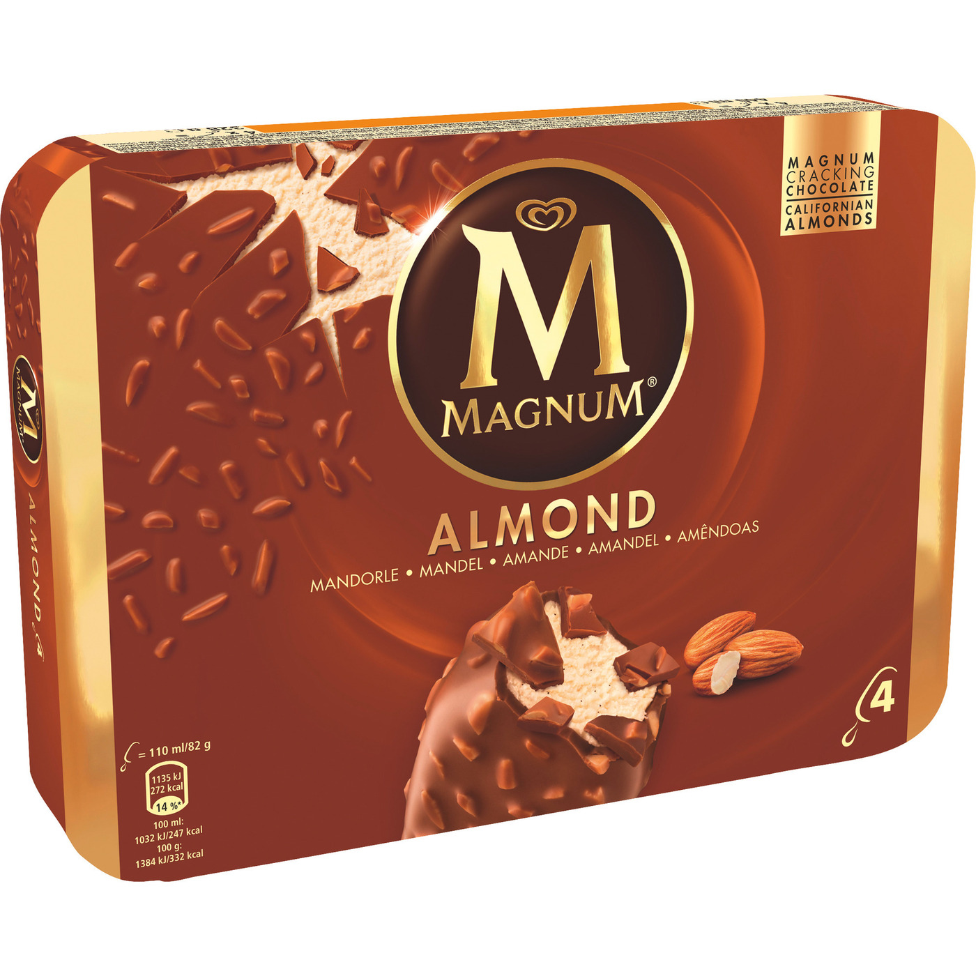 Transgourmet Österreich - Eskimo 4 Magnum Mandel tiefgekühlt 4 x 100 ml