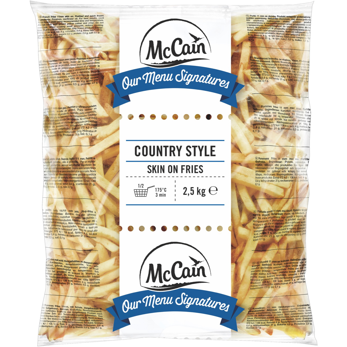 Transgourmet Österreich - McCain Country Style Fries 11mm tiefgekühlt 2,5kg