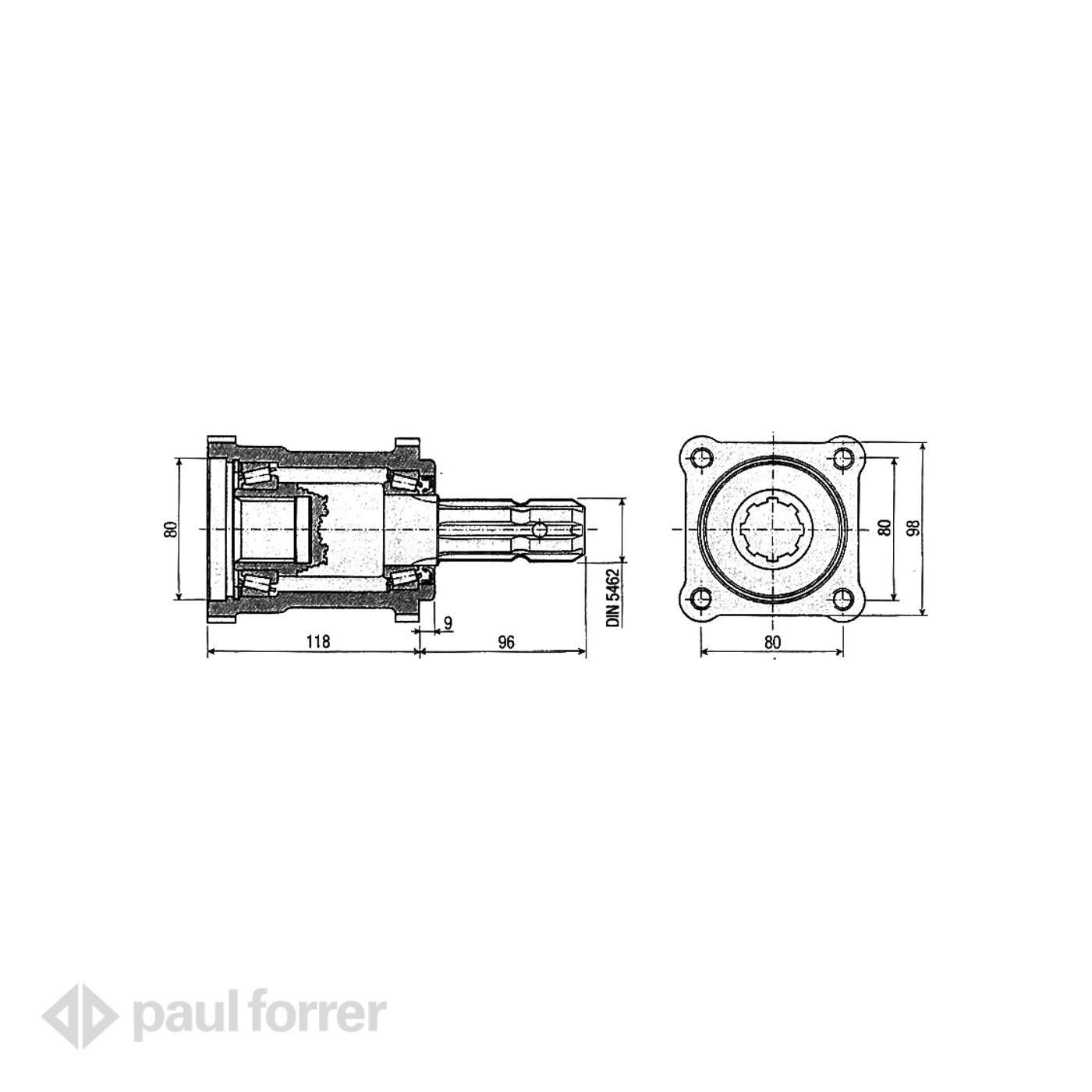 Paul Forrer AG - Contre-paliers avec arbre cannelé