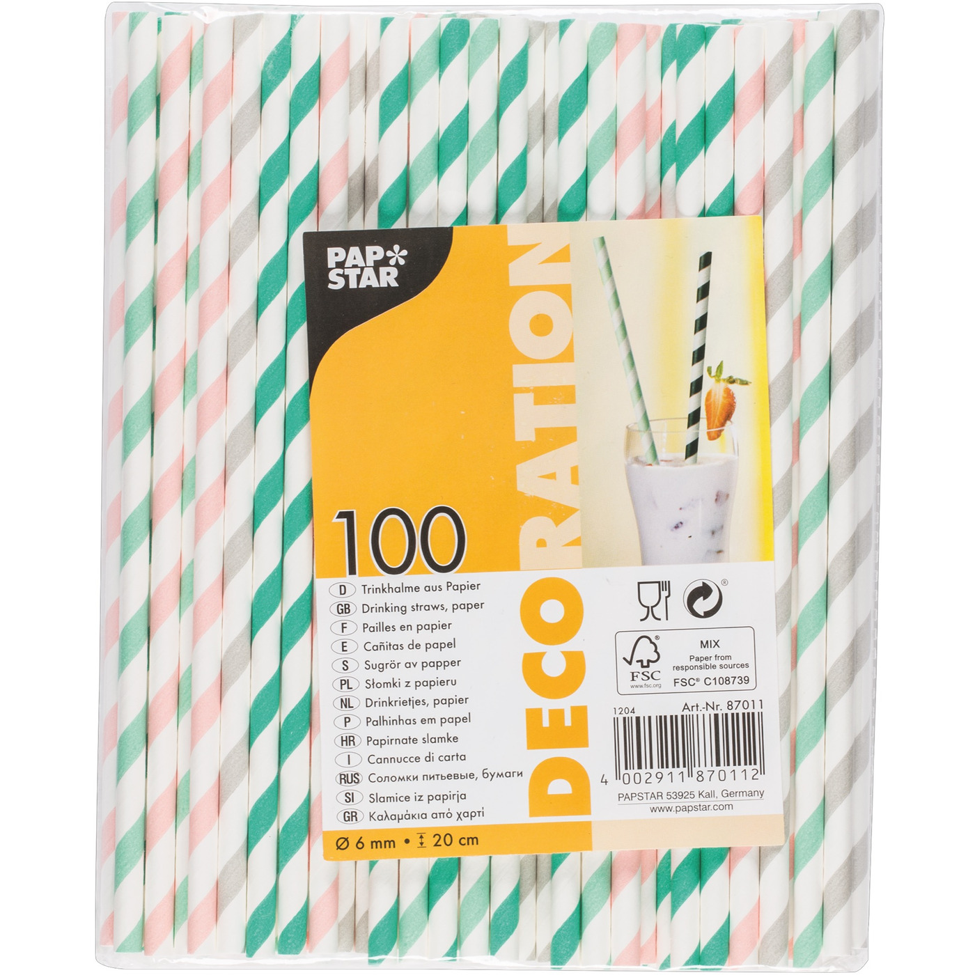 Transgourmet Österreich - Pap Star Trinkhalme Papier Stripes DM 6 mm ...