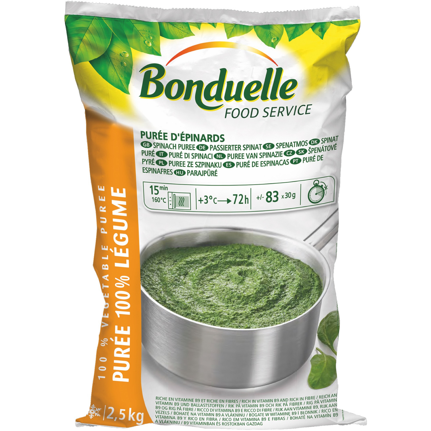 Transgourmet Österreich - Bonduelle Spinat passiert á 30 g tiefgekühlt 2,5 kg