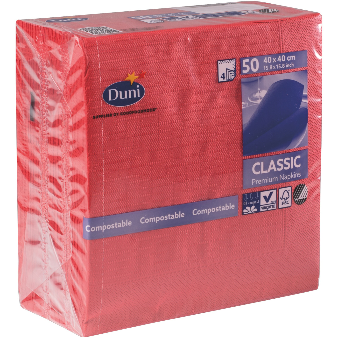 Transgourmet Österreich - Duni Klassische Servietten 40 x 40 cm, rot, 1 ...