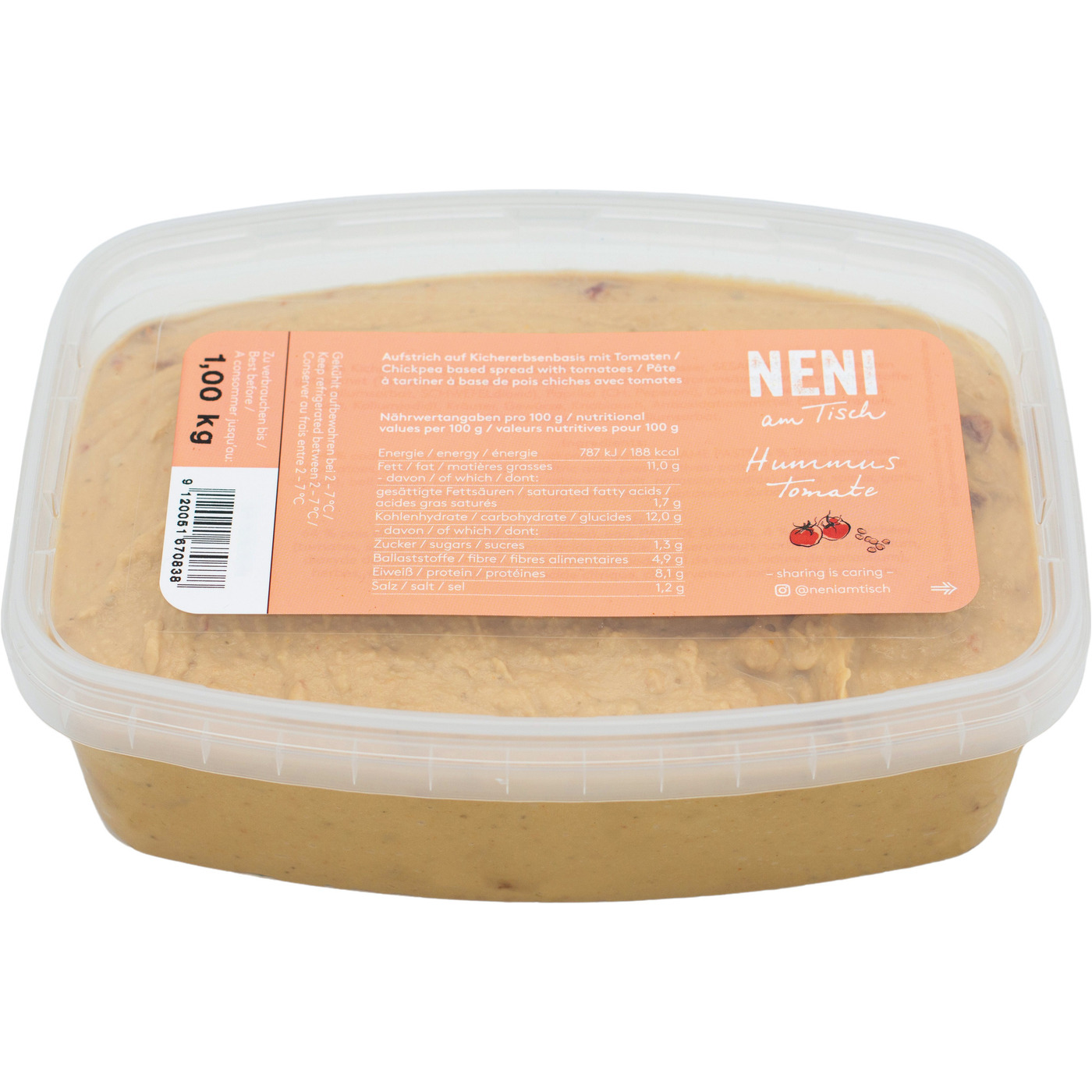 Transgourmet Österreich - NENI Hummus Tomate vegan 1 kg