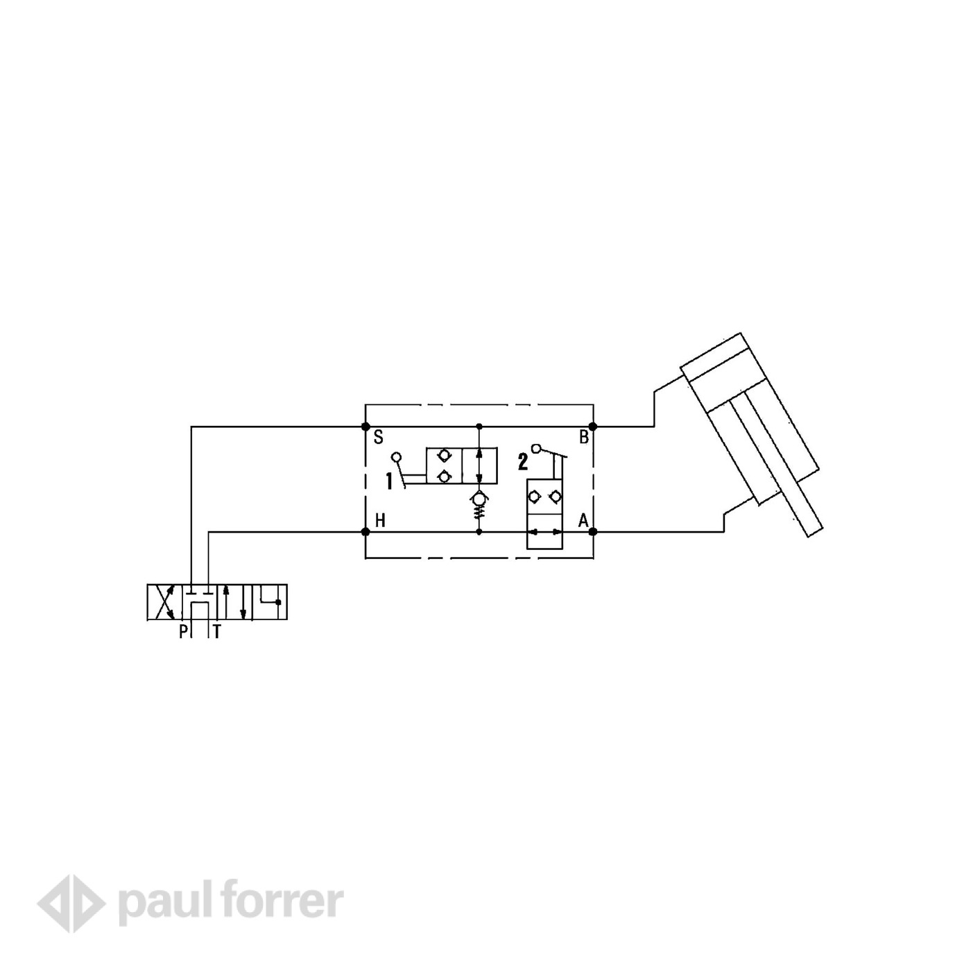 Paul Forrer AG - Bloc inverseur pour circuit hydraulique frontal