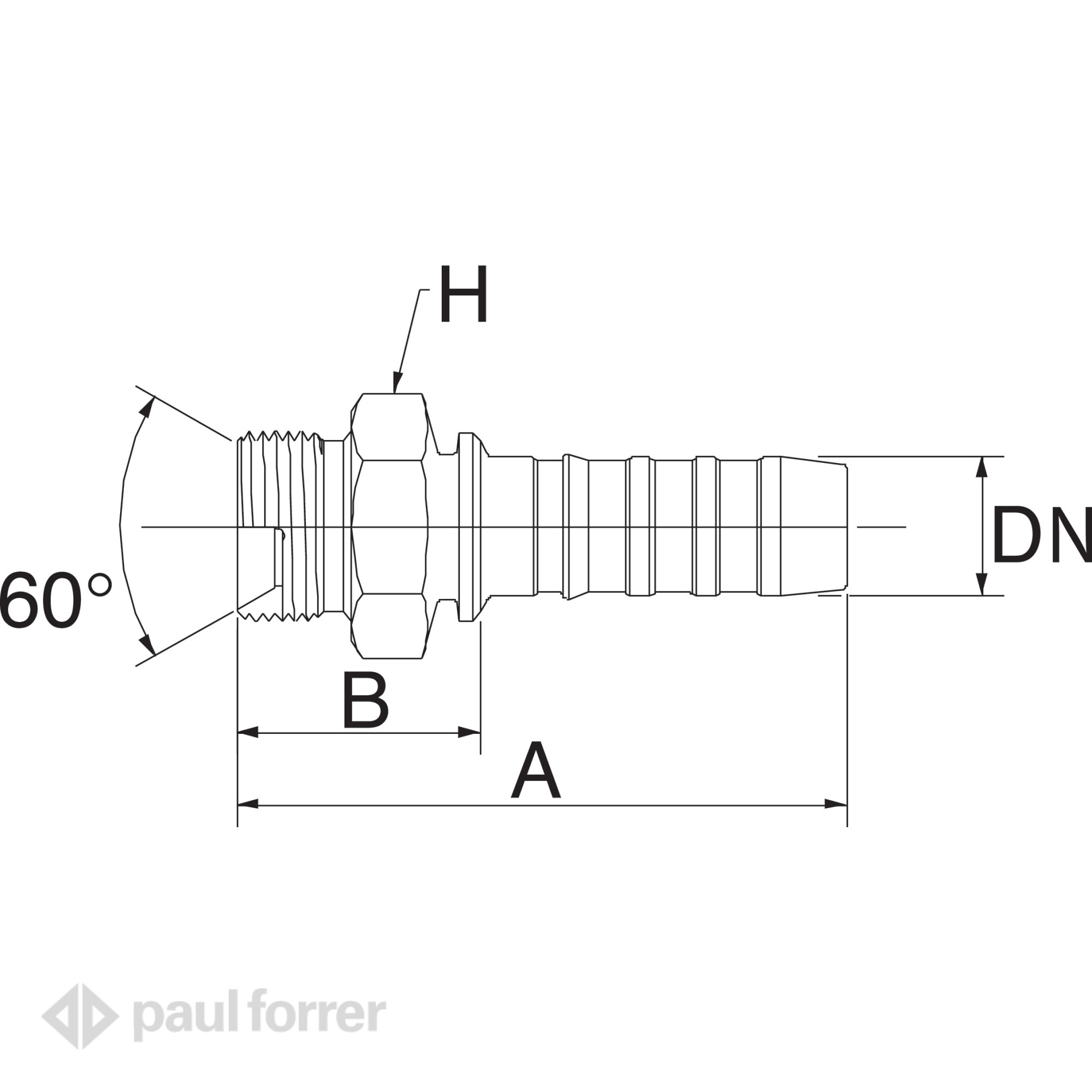 Paul Forrer AG - GSP Pressnippel BSP-Gewinde - zylindrisch - 60 ...