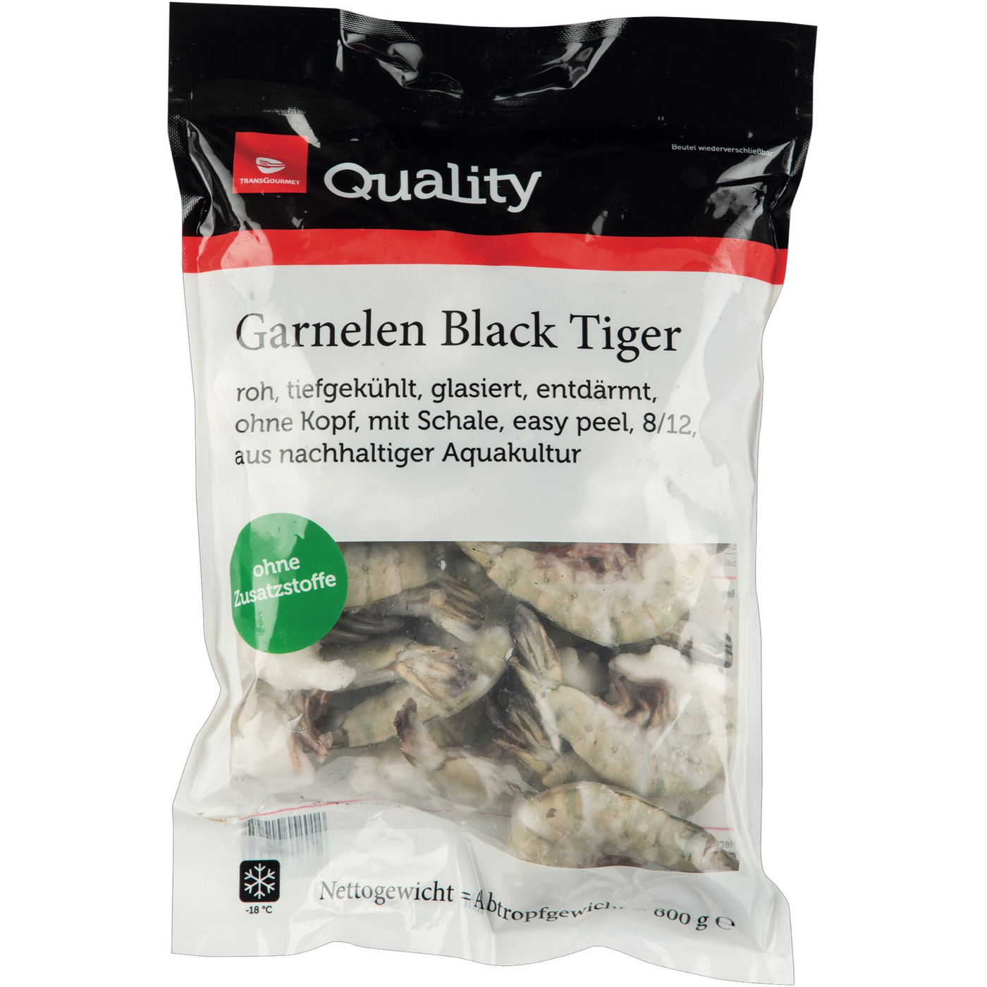 Transgourmet Österreich - Quality Black Tiger Garnelen Easy Peel 8/12 ohne Kopf, mit Schale ...