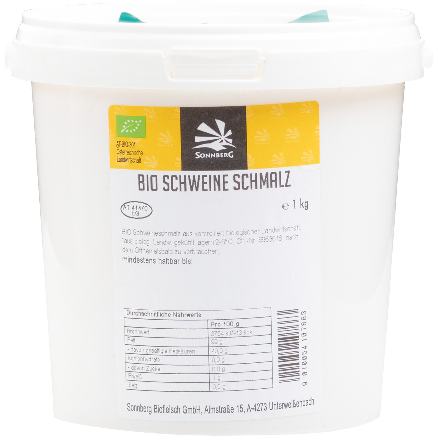 Transgourmet Österreich - Vonatur Bio Schweineschmalz 1 kg